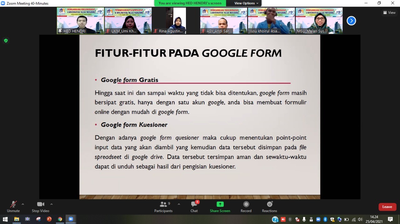 Pemanfaatan Fasilitas Google Form Bagi Pengurus dan Anggota LMK ...